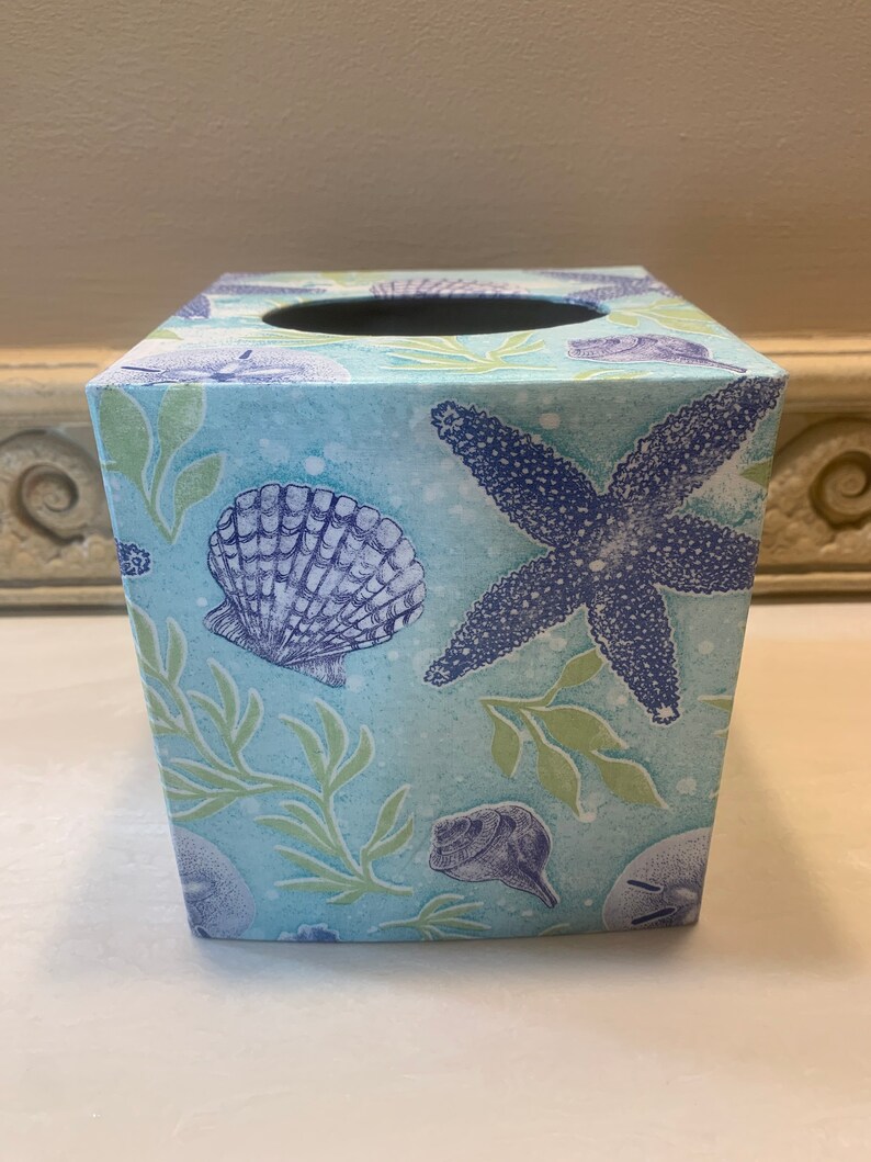 Teal Background Beach Inspired Sea Shell Starfish Sand - Etsy