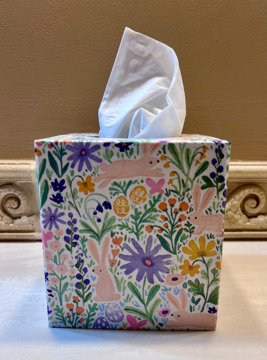 Easter Meadow Tissue Box Cover - Etsy
