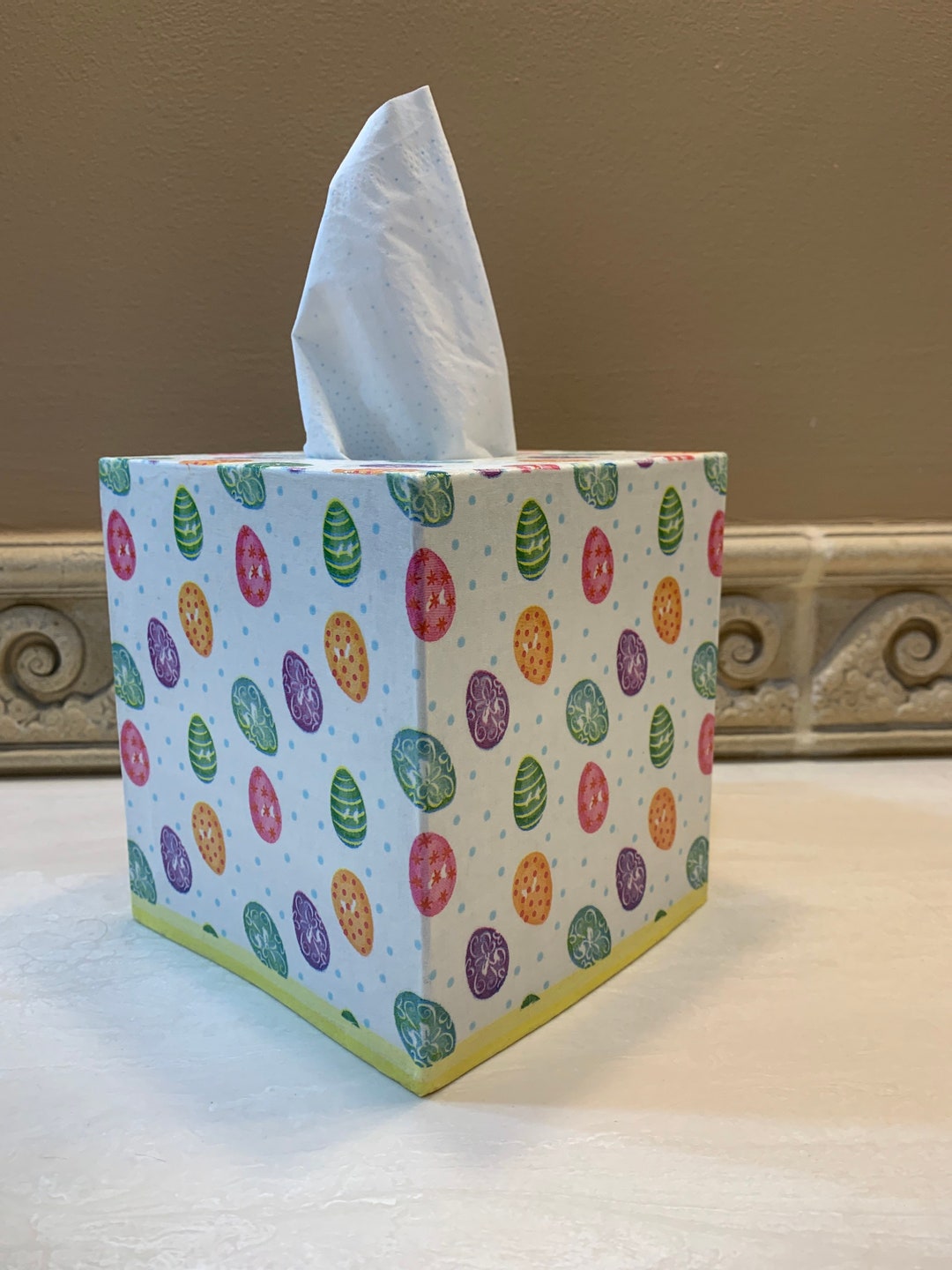 Multi-color Easter Egg Tissue Box Cover - Etsy
