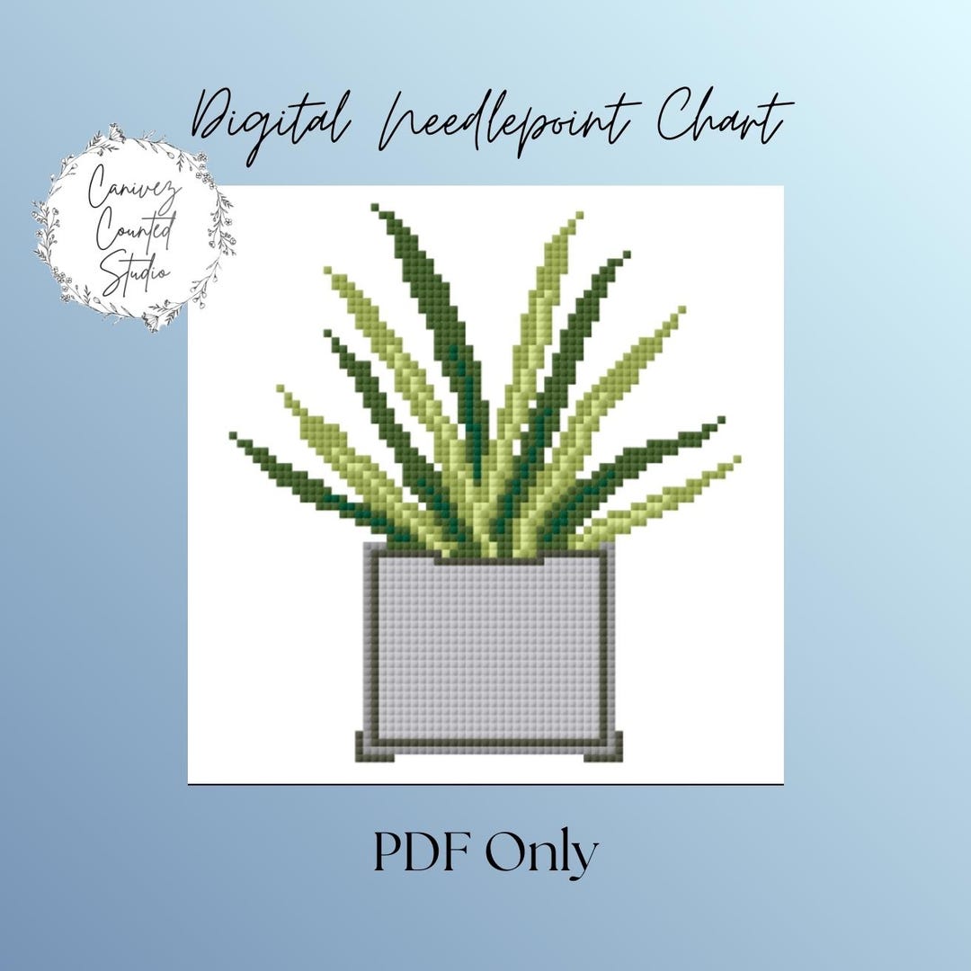 Desk Plant- Digital Needlepoint Chart- Cross Stitch Pattern - Etsy