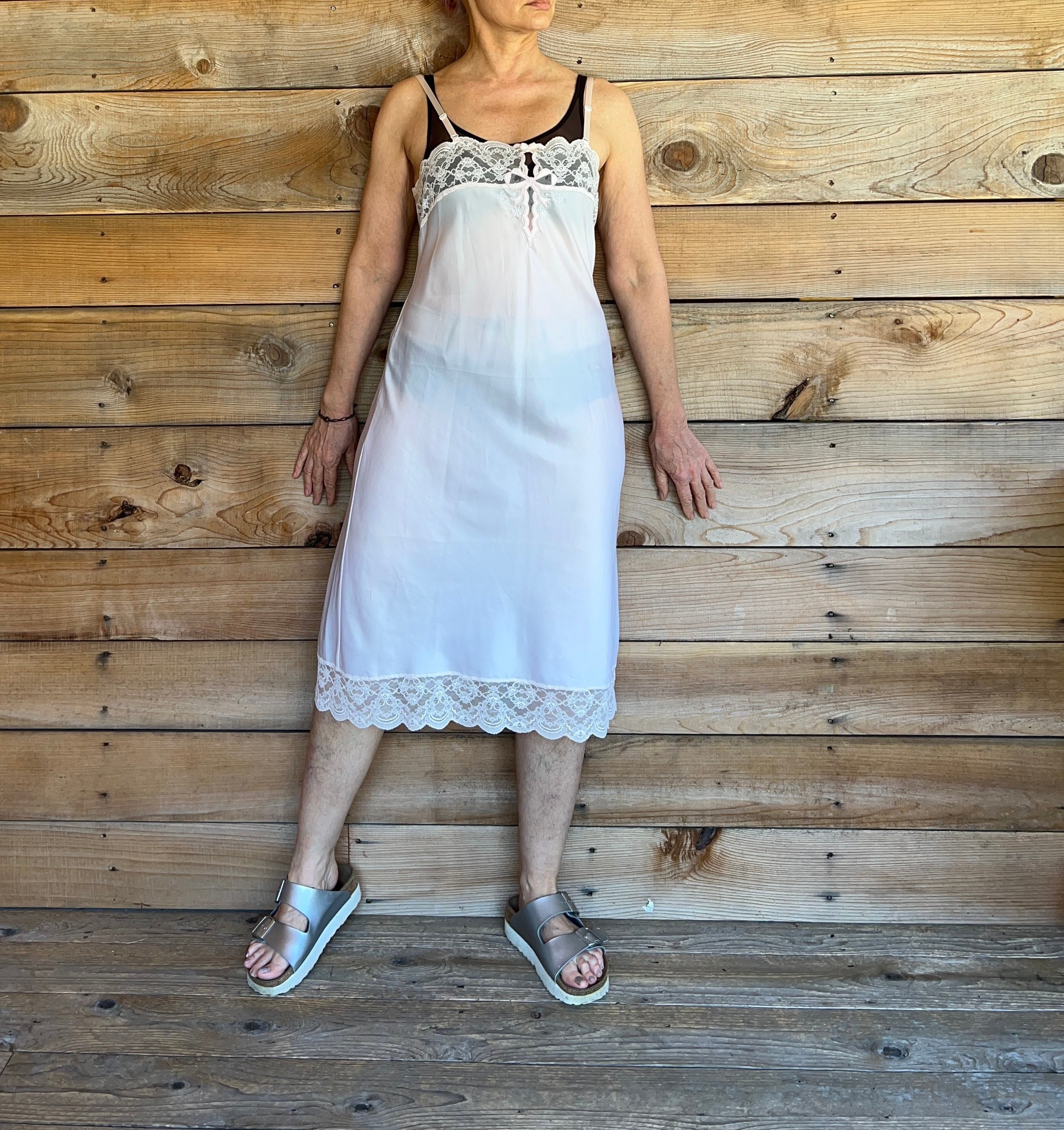 Vintage Full Slip Lace Trim Eighties 80s Medium Midi Longer - Etsy