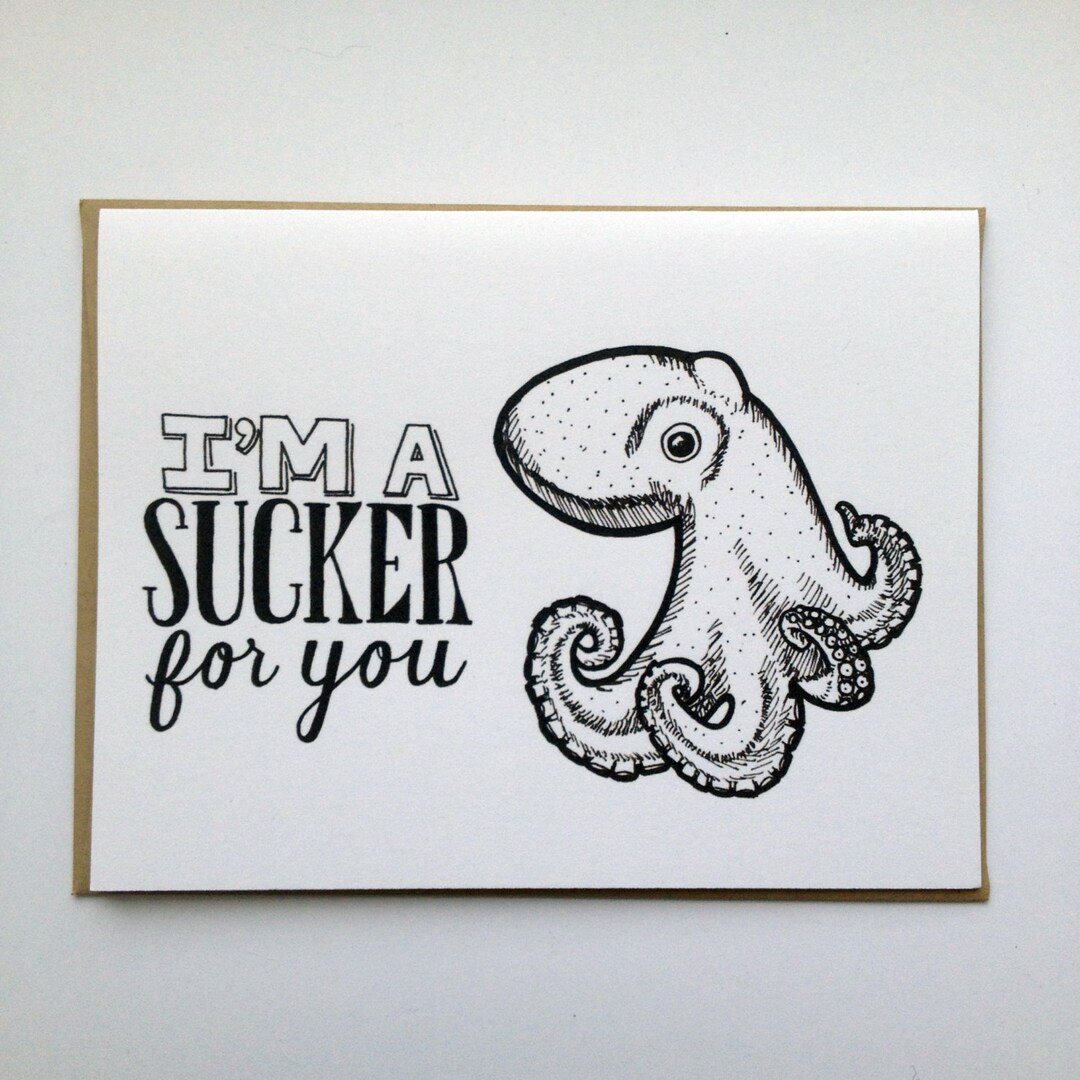 I'm a SUCKER for You Hand Lettered Greeting Card - Etsy