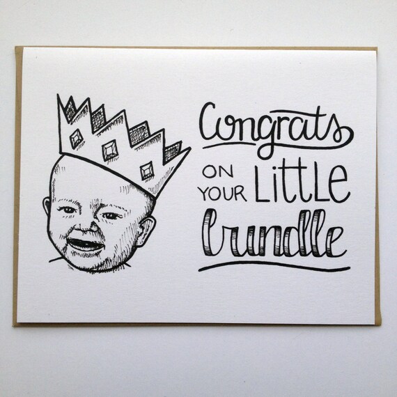 Congrats on Your Little Bundle Hand Lettered Greeting Card | Etsy