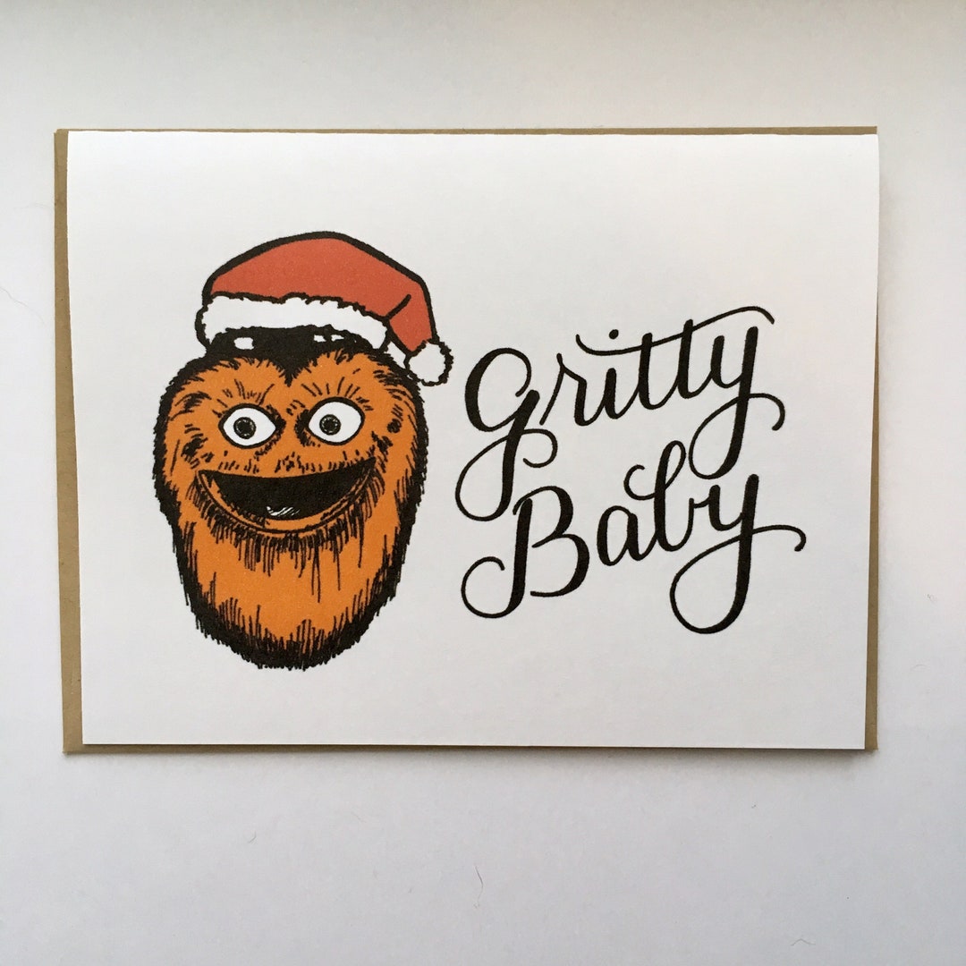 Gritty Baby Hand Lettered Gritty Holiday Card - Etsy