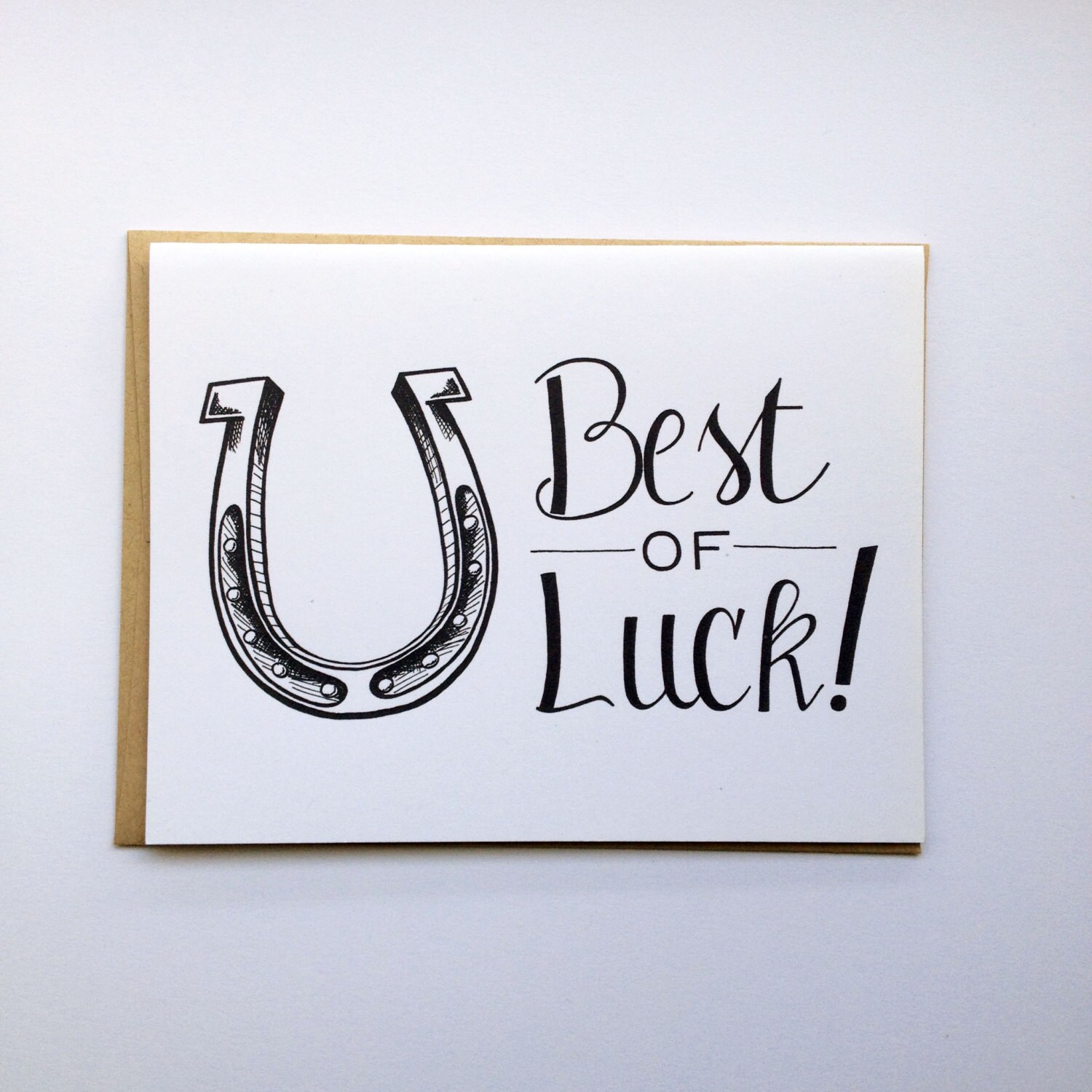 Best of Luck Hand Lettered Greeting Card - Etsy