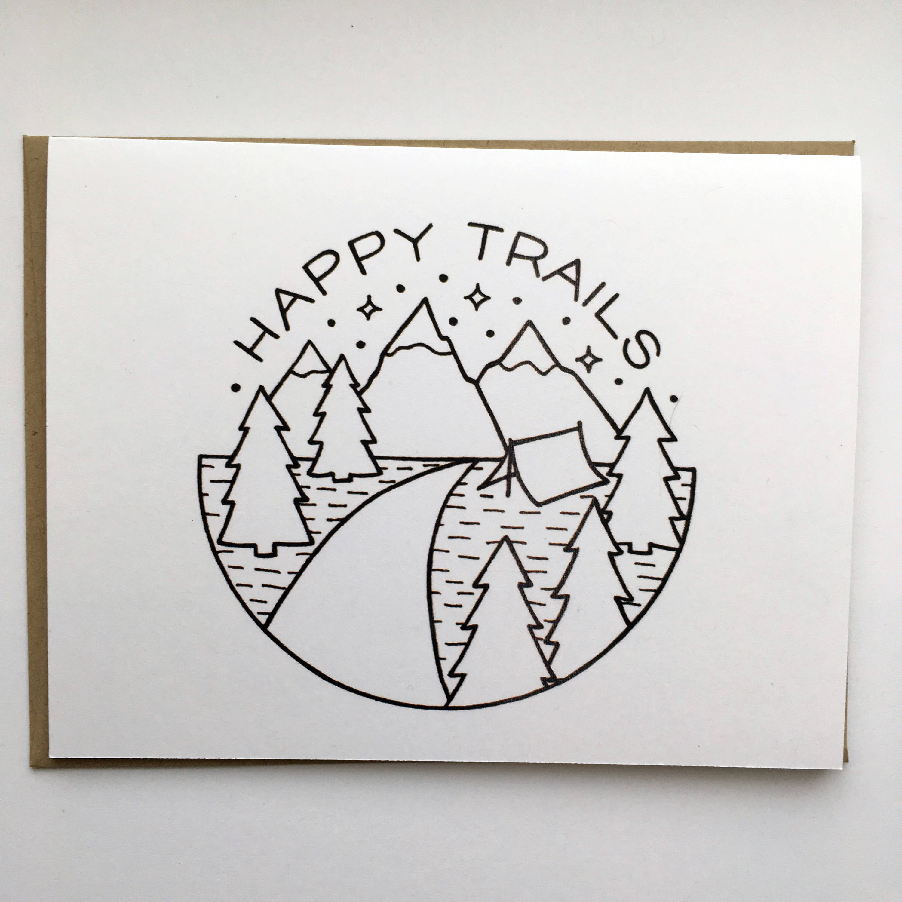 Happy Trails Hand Lettered Greeting Card - Etsy