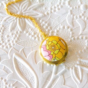 Liberty of London Fabric Button Locket Necklaces- With Gold Chain ...