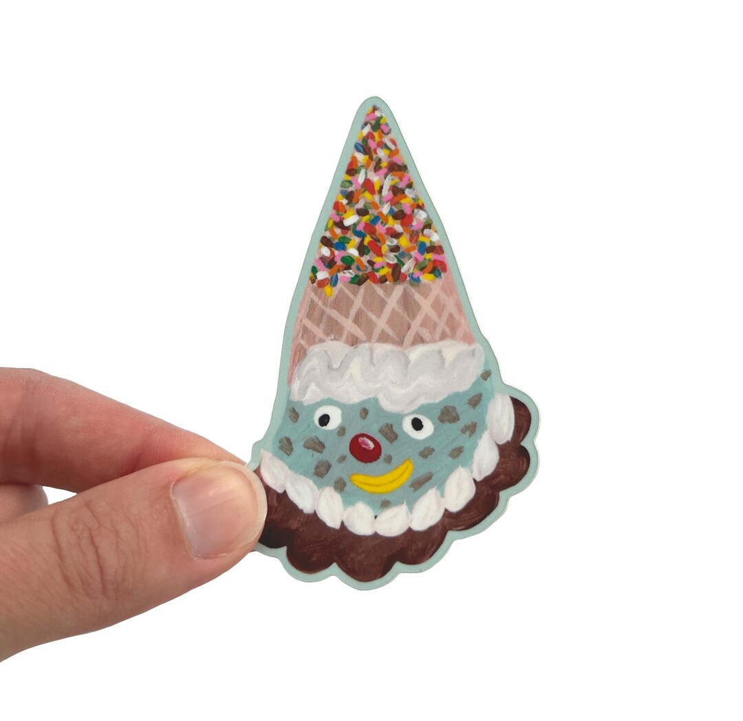 Sprinkle Clown Cone Sticker - Etsy