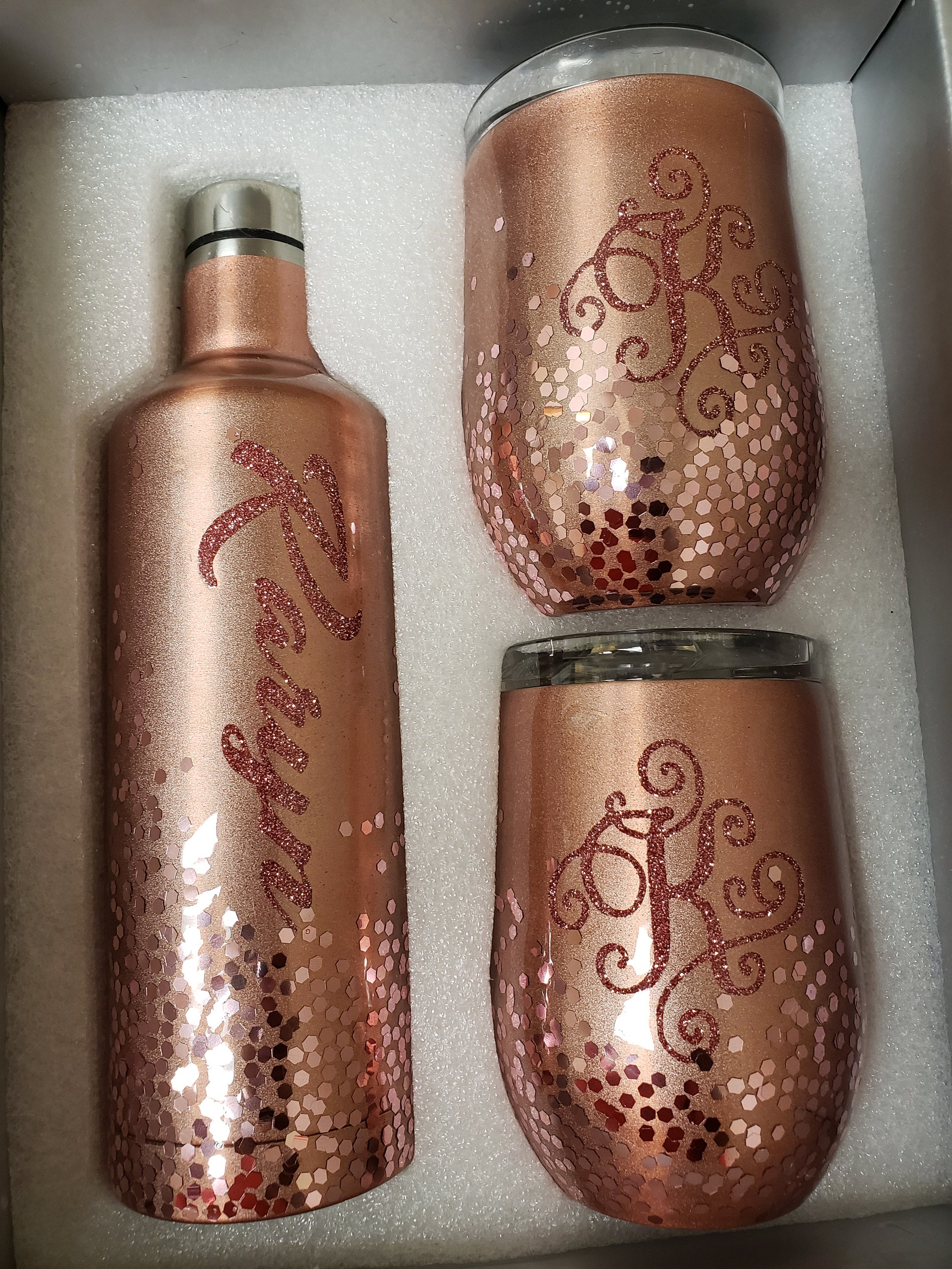 Rose Gold Wine Set - Etsy
