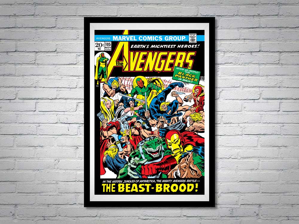 The Avengers Issue 105 Comic Book Poster the Beast Brood Black Panther ...
