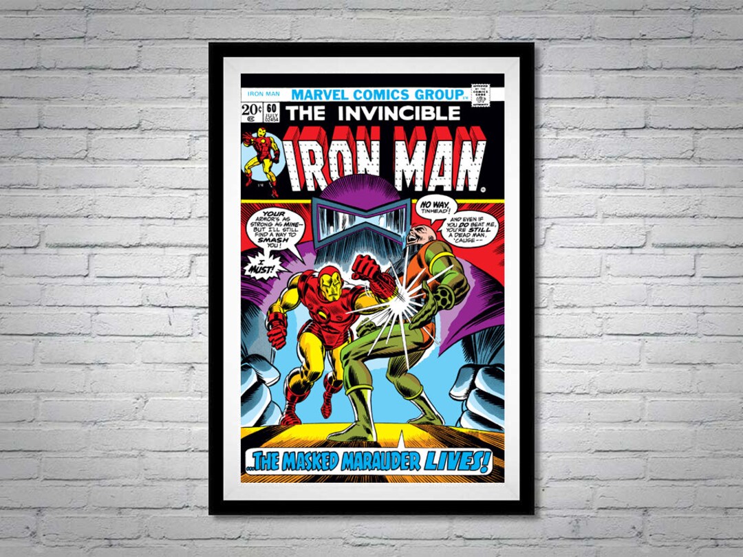 The Invincible Iron Man Comic Book Poster Issue 60 Masked Marauder - Etsy