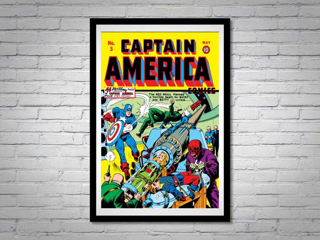 Captain America Issue 3 Comic Book Poster Red Skull Bucky Barnes - Etsy