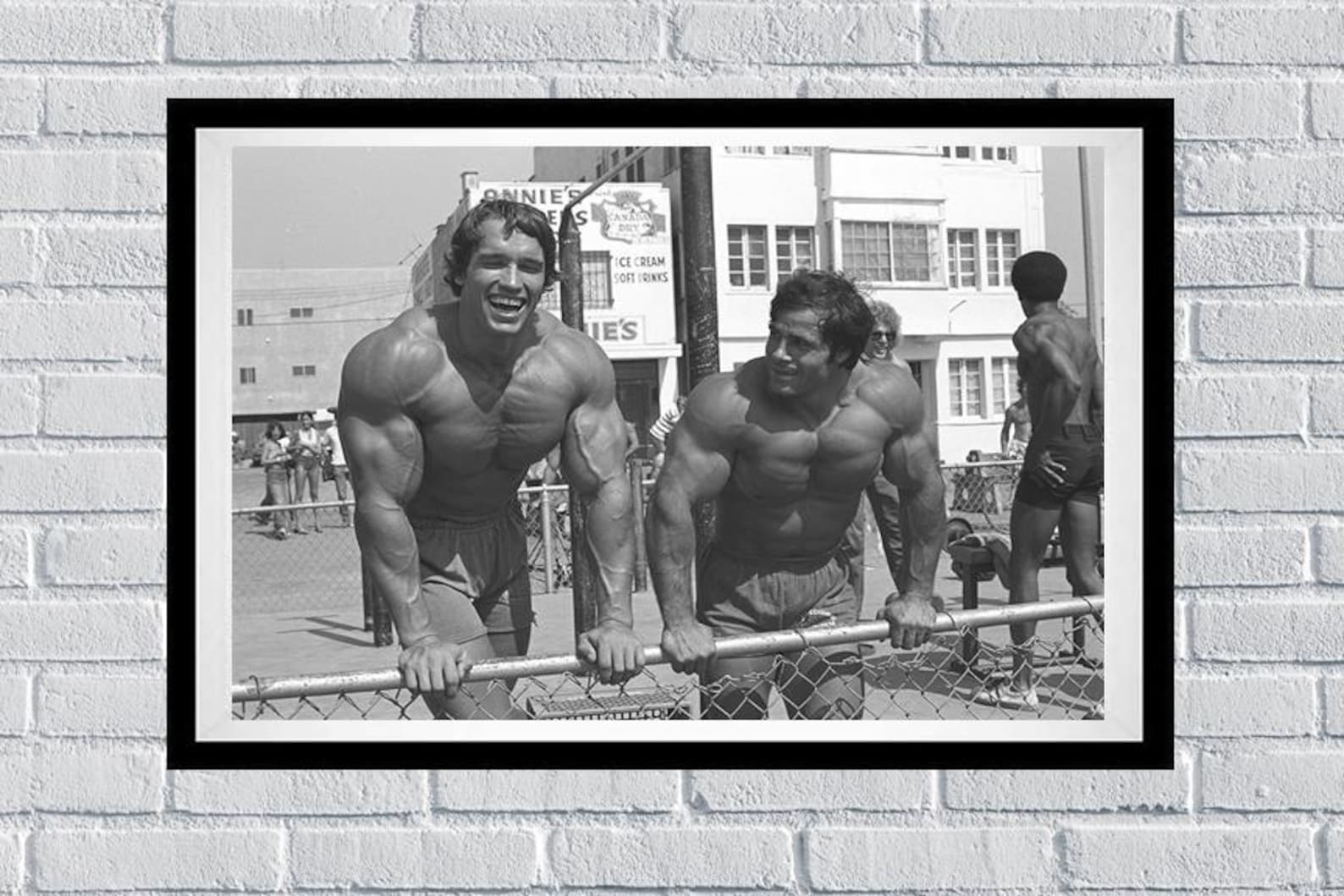 Arnold Schwarzenegger Franco Columbu Black and White Poster - Etsy