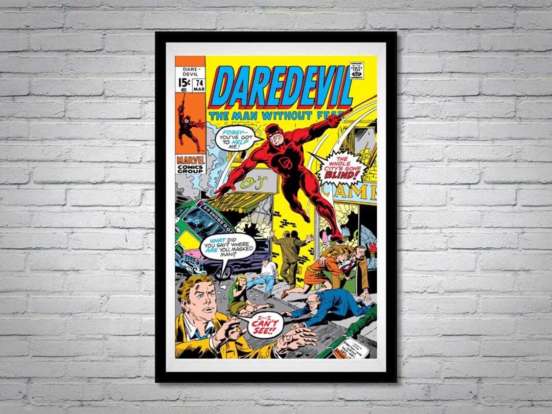 Daredevil the Man Without Fear Comic Book Poster Issue 74 Blind City ...