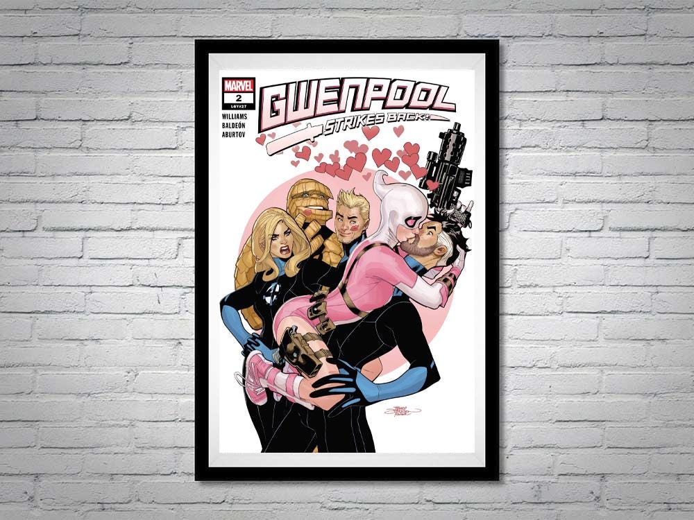 Gwenpool Strikes Back Comic Book Poster Issue 2 Fantastic Four Kiss - Etsy