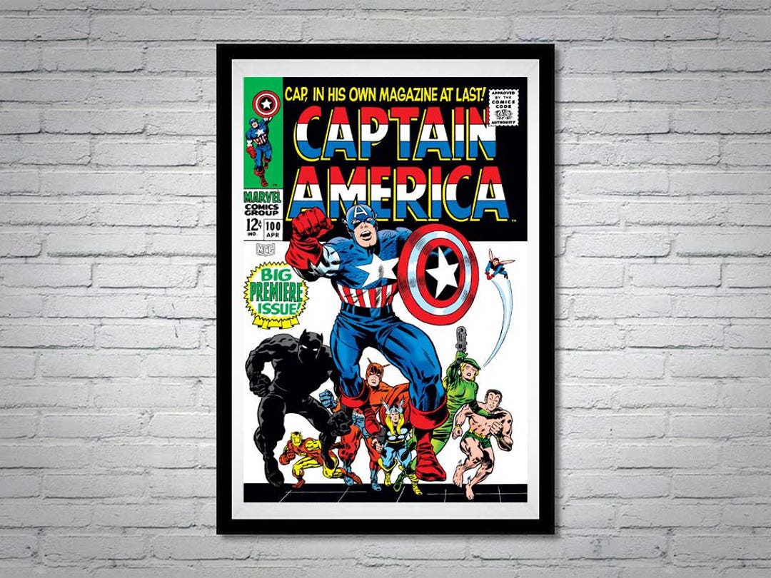 Captain America Issue 100 Comic Book Poster Black Panther Giant Man ...