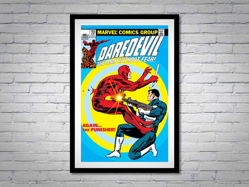 Daredevil the Man Without Fear Comic Book Poster Issue 183 Punisher ...