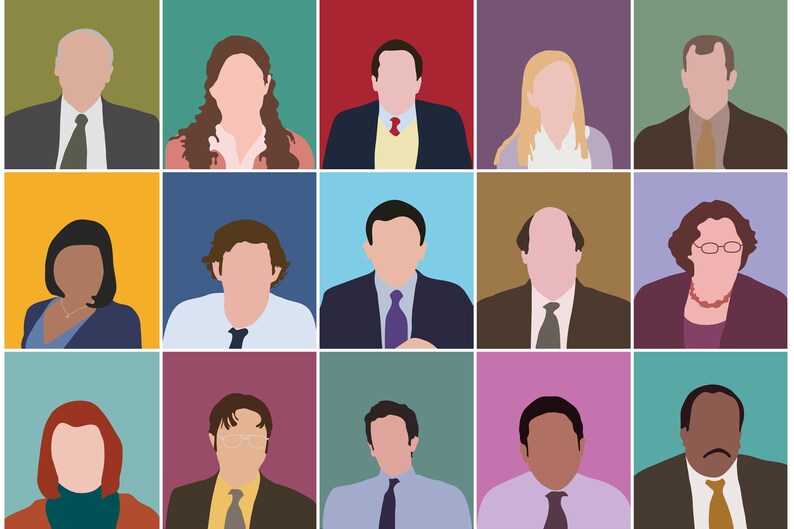 The Office Characters and Cast Poster Pam Beesly Jim Halpert Michael ...