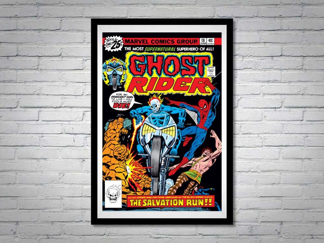 Ghost Rider Issue 18 Comic Book Poster Spider-man the Thing Hercules - Etsy
