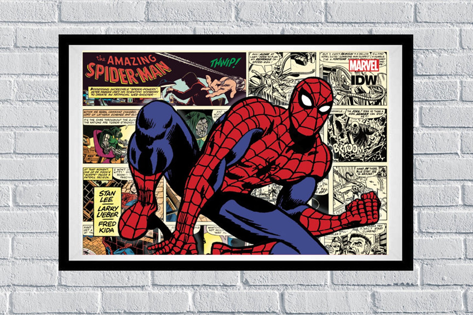 Spider-man Comic Book Collage Background Poster - Etsy