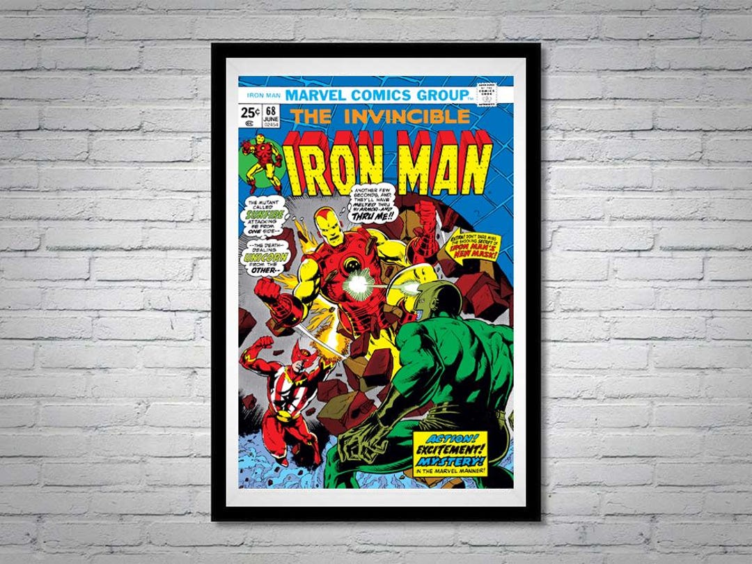 The Invincible Iron Man Comic Book Poster Issue 68 Sunfire Unicorn - Etsy