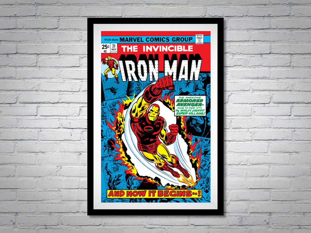 The Invincible Iron Man Comic Book Poster Issue 71 Armored Avenger - Etsy
