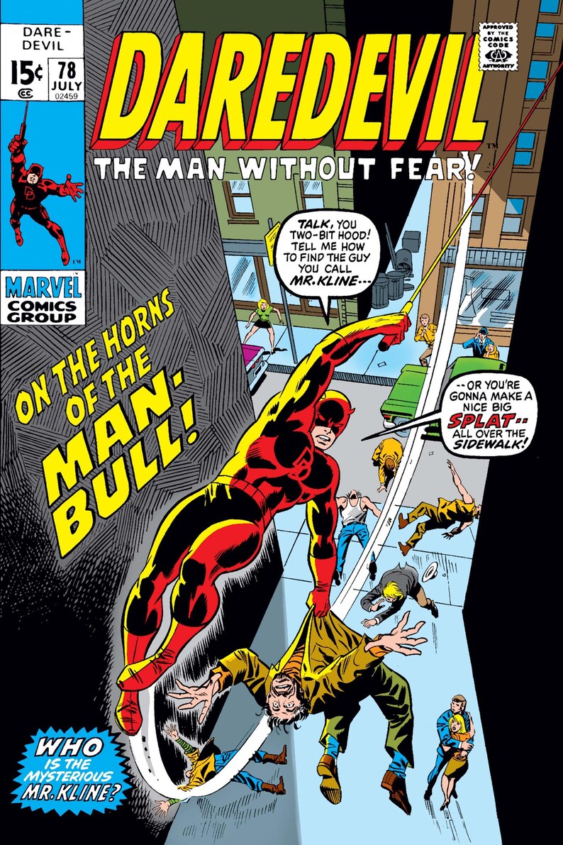 Daredevil the Man Without Fear Comic Book Poster Issue 78 Man-bull Matt ...