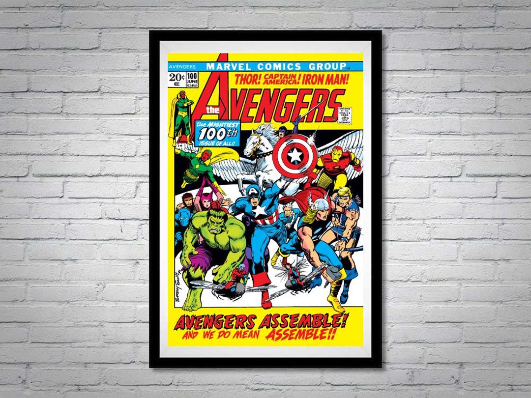 The Avengers Issue 100 Comic Book Poster Ant Man Black Knight Thor - Etsy