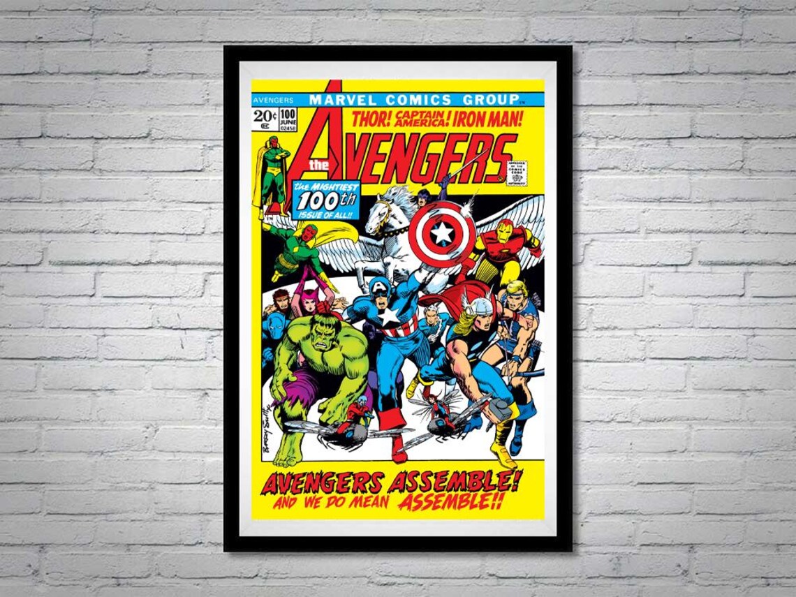 The Avengers Issue 100 Comic Book Poster Ant Man Black Knight Thor - Etsy