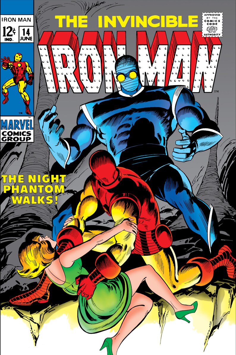 The Invincible Iron Man Issue 14 Comic Book Poster Night Phantom - Etsy