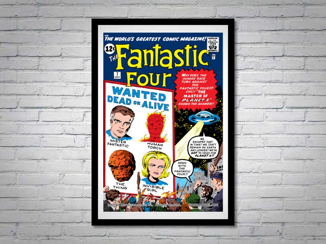 The Fantastic Four Issue 7 Planet X Comic Book Poster Thing Human Torch Invisible Woman - Etsy
