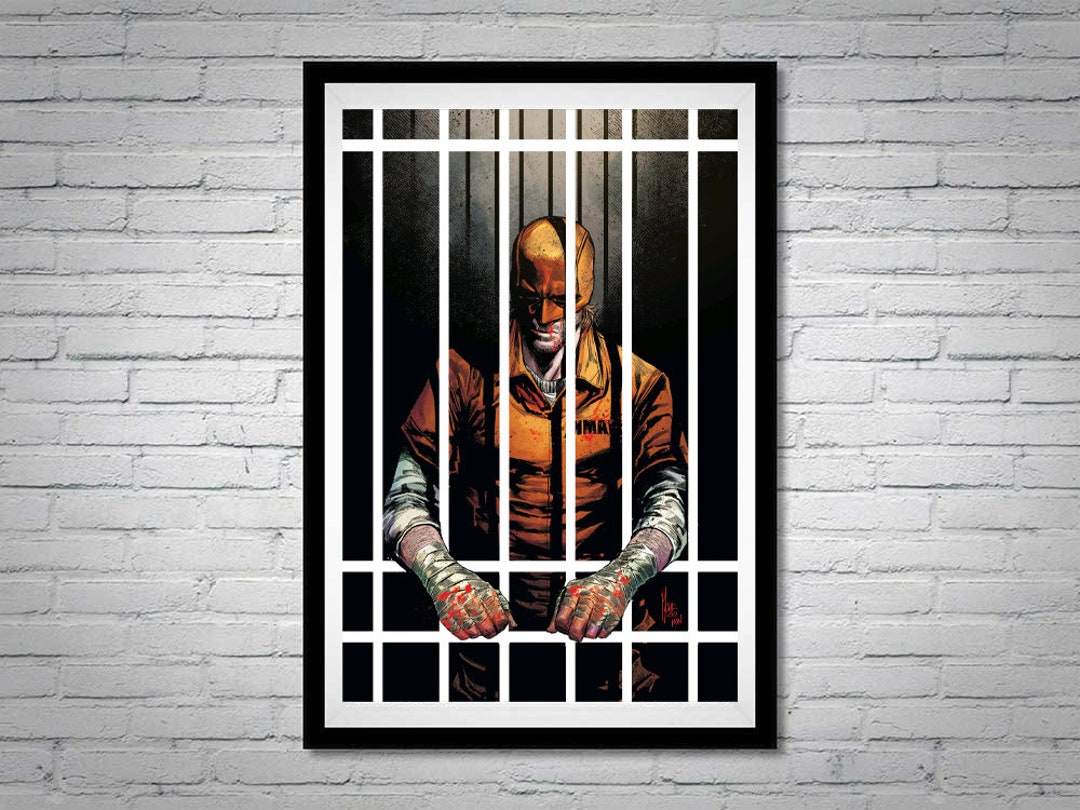 Daredevil Matt Murdock Bloody Knuckles Prison Cell Poster - Etsy