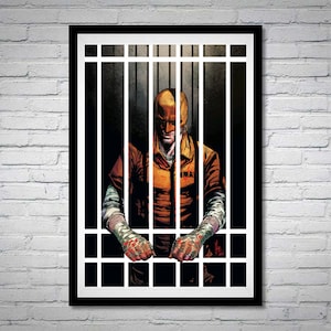 Daredevil Matt Murdock Bloody Knuckles Prison Cell Poster - Etsy