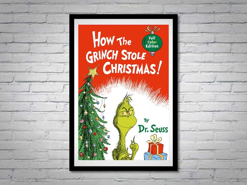 Dr. Seuss How the Grinch Stole Christmas Book Cover Poster - Etsy