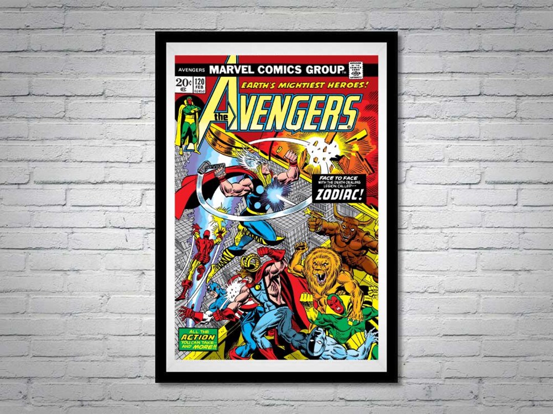The Avengers Issue 120 Comic Book Poster Zodiac Captain America Thor ...