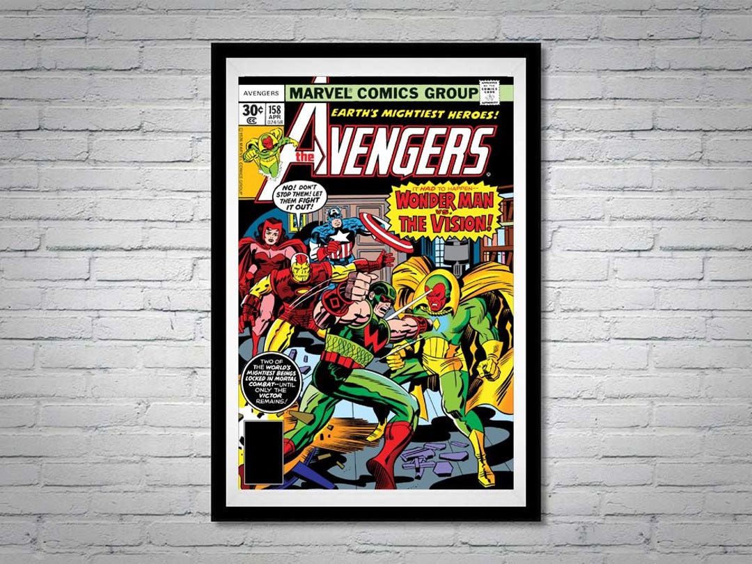 The Avengers Issue 158 Comic Book Poster Wonder Man Vs the Vision ...