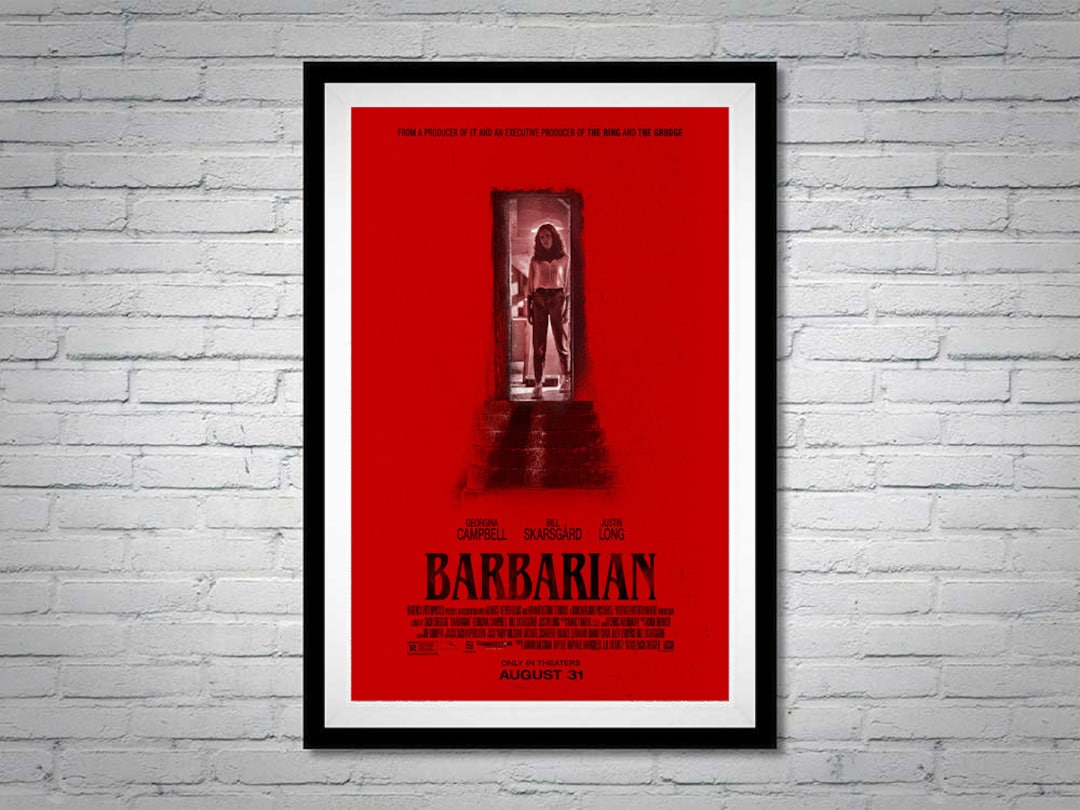Barbarian Horror Movie Poster Georgina Campbell Bill Skarsgard Justin ...