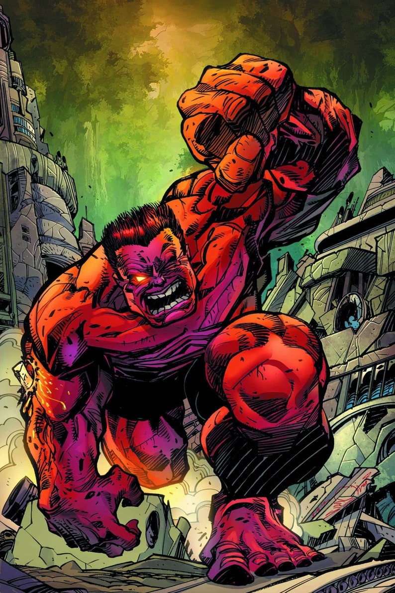 Red Hulk Comic Poster Thaddeus 'thunderbolt' Ross - Etsy