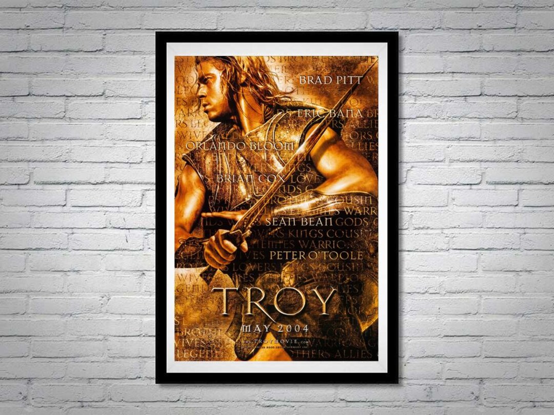 Troy Movie Poster Achilles Brad Pitt Gold - Etsy