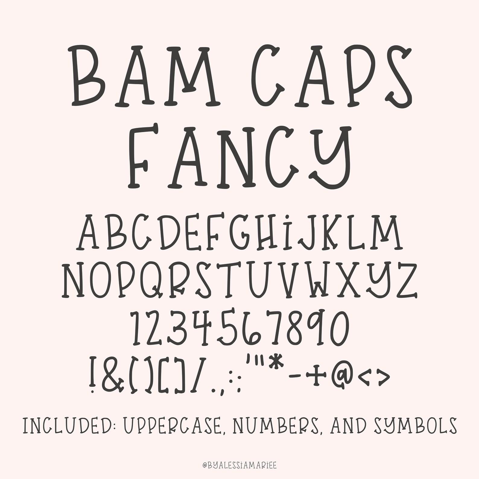 BAM Caps Fancy Font: Handwritten Style (.otf & .tif Digital Download ...