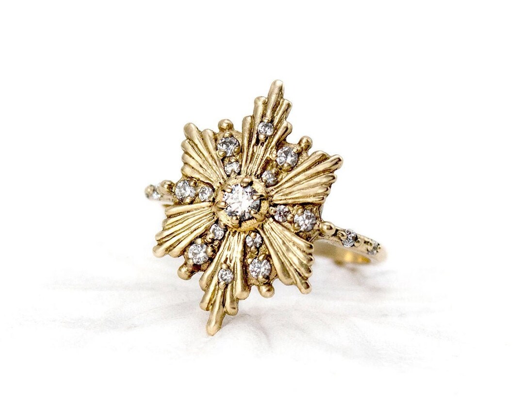 Astra Starburst Diamond Ring - Etsy