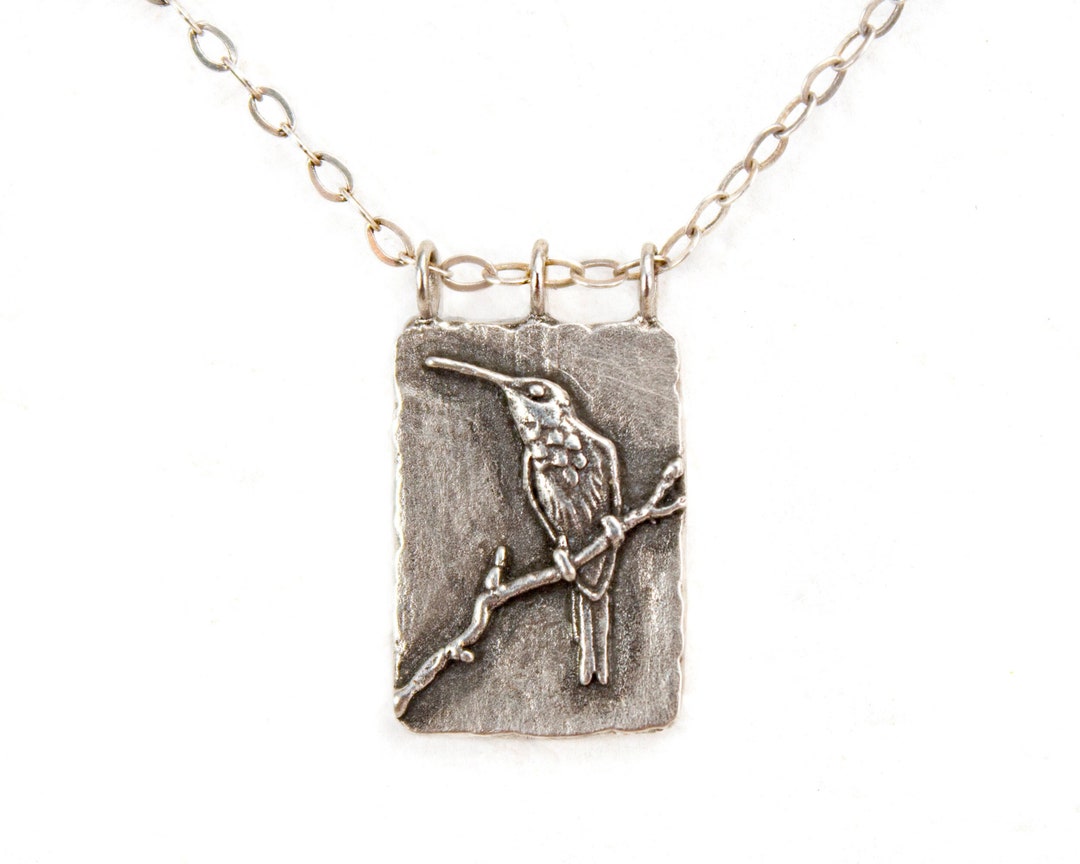 Hummingbird Necklace Sterling Silver Pendant - Etsy