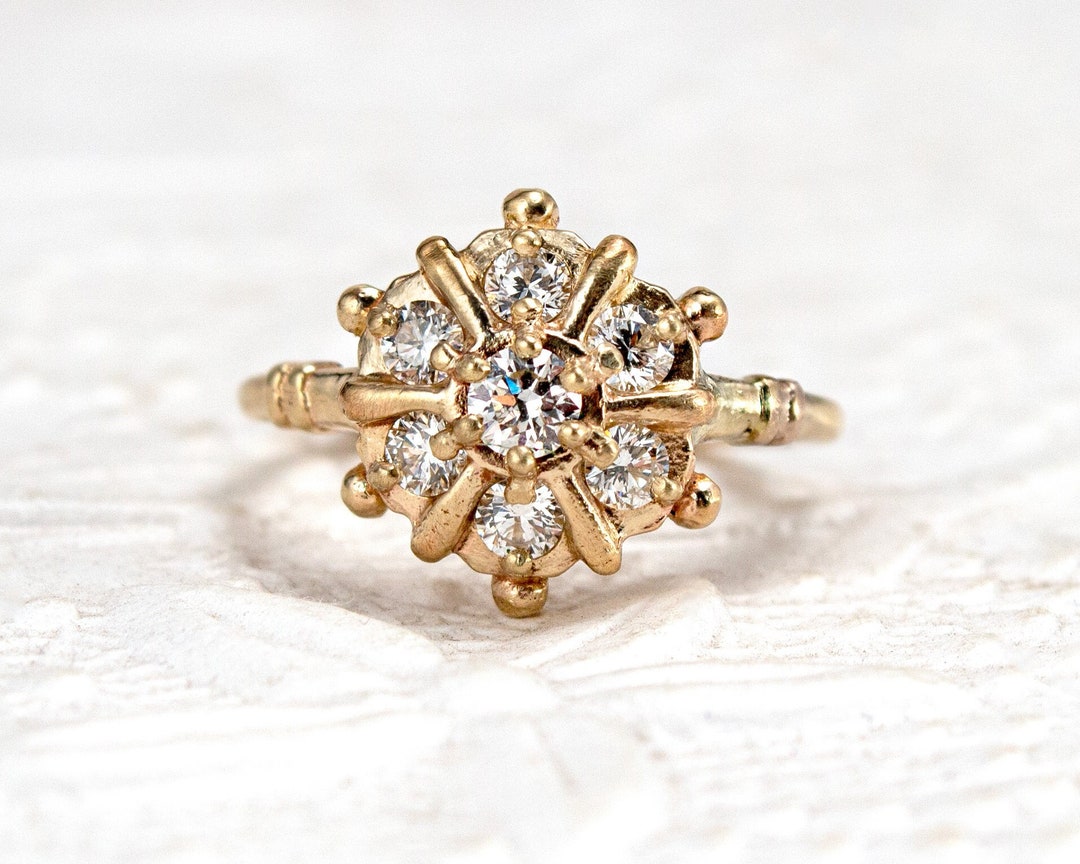 The First Frost Ring - Vintage Antique Style Engagement Ring - 14k Gold ...
