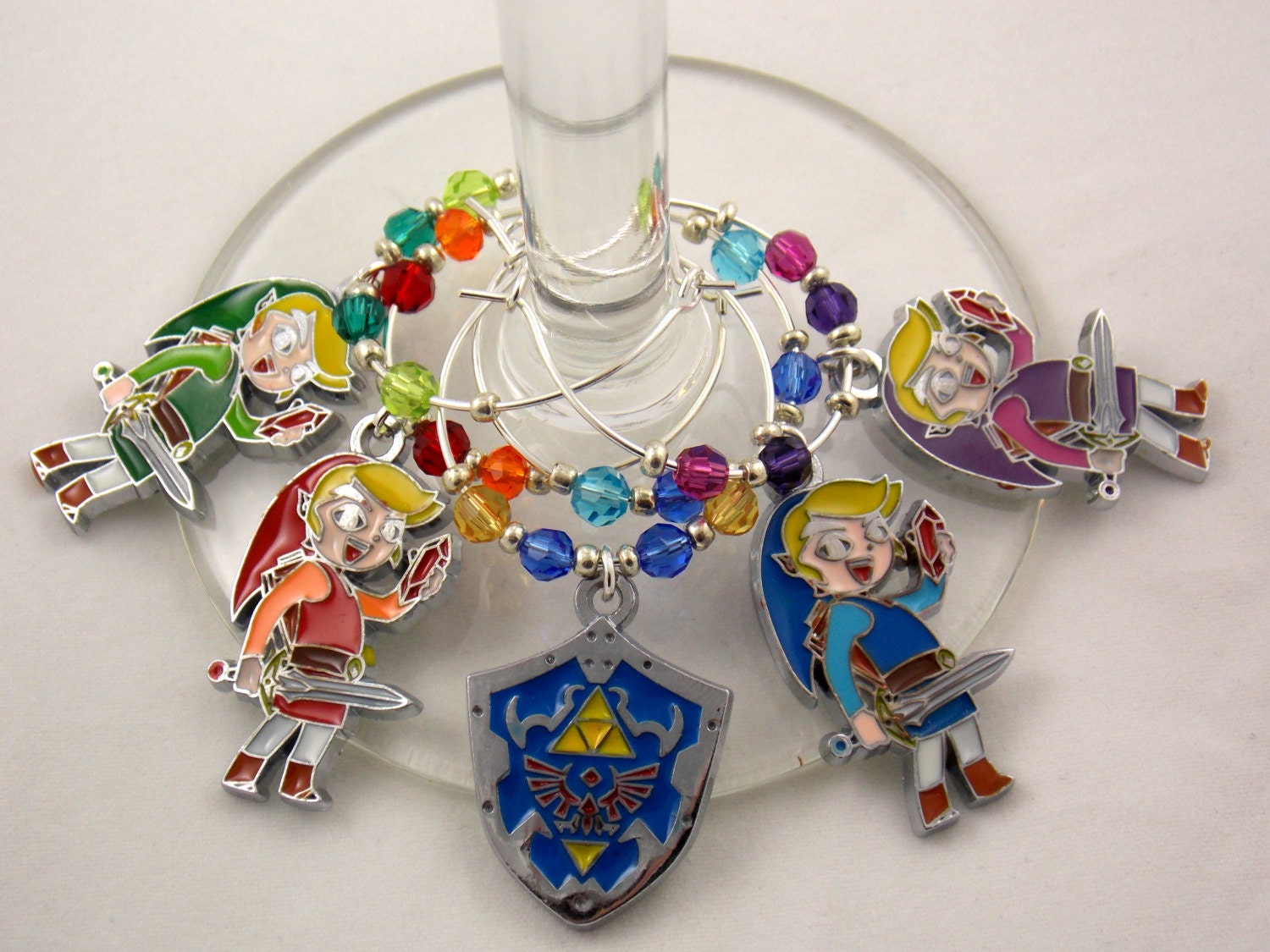 Legend of Zelda Inspired 4 Swords Handmade Wine Charms Set of 5 ...