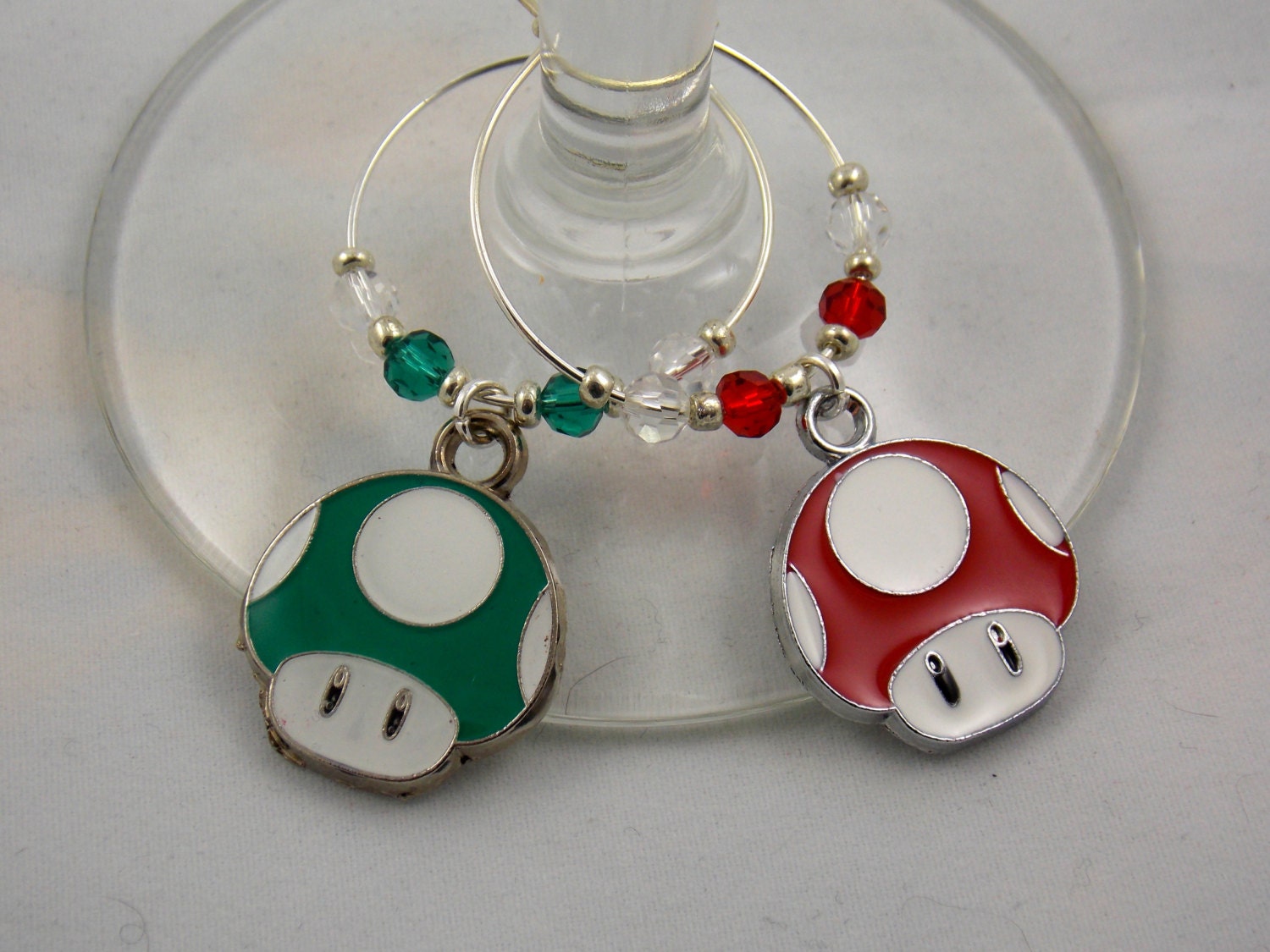 Super Mario Bros. Inspired Handmade Wine Charms Set of 6 Swarovski ...