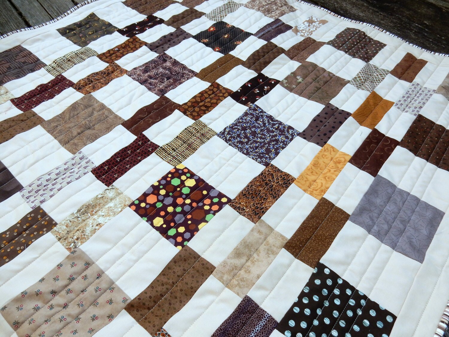 Charm Square Friendly, Woven Sticks and Stones in Brown - Autograph ...