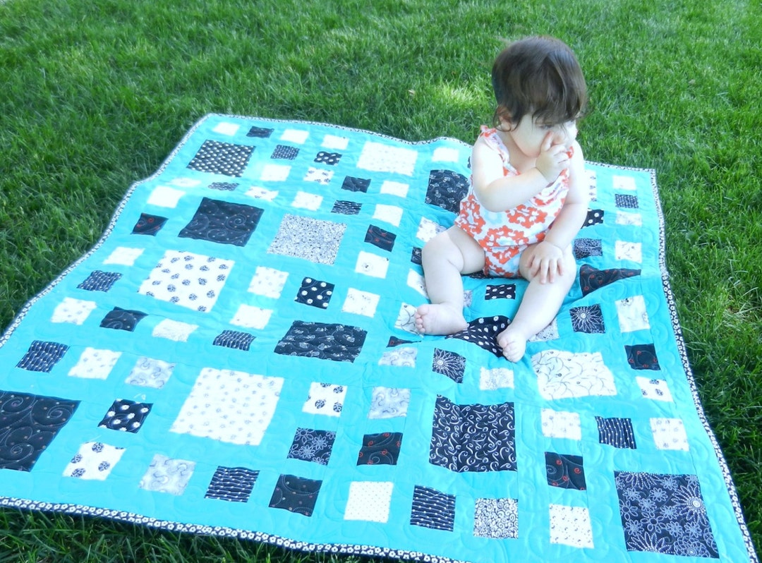 Hopscotch Maze Baby Play Mat Qult Pattern in Teal - Etsy