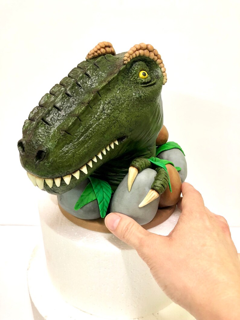 Dinosaur Cake Topper Fondant T-rex Cake Topper Dinosaur - Etsy