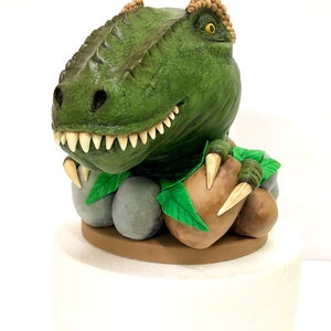 Dinosaur Cake Topper Fondant T-rex Cake Topper Dinosaur Birthday Party ...