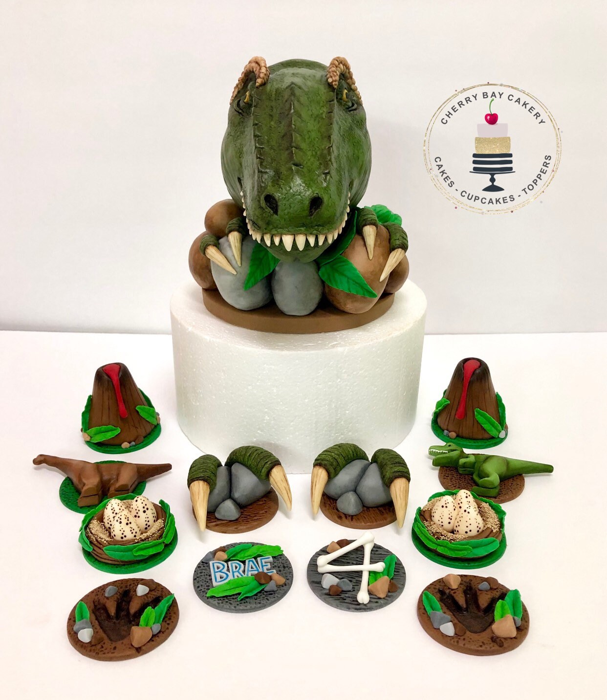 Dinosaur Cake Topper Fondant T-rex Cake Topper Dinosaur - Etsy